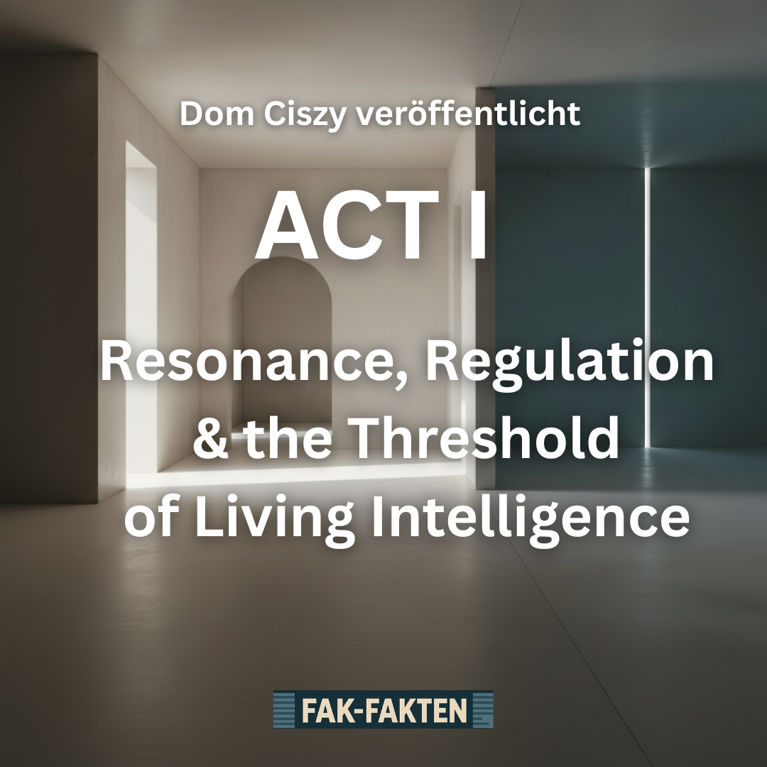 Dom Ciszy veröffentlicht ACT I – Resonance, Regulation & the Threshold ...